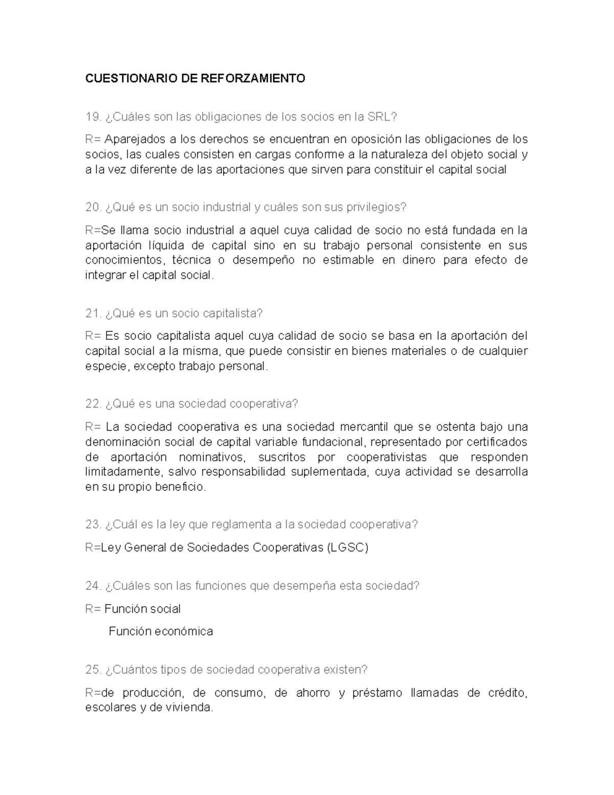 Cuestionario DE Reforzamiento Derecho Unidad 3 DERECHO - CUESTIONARIO ...