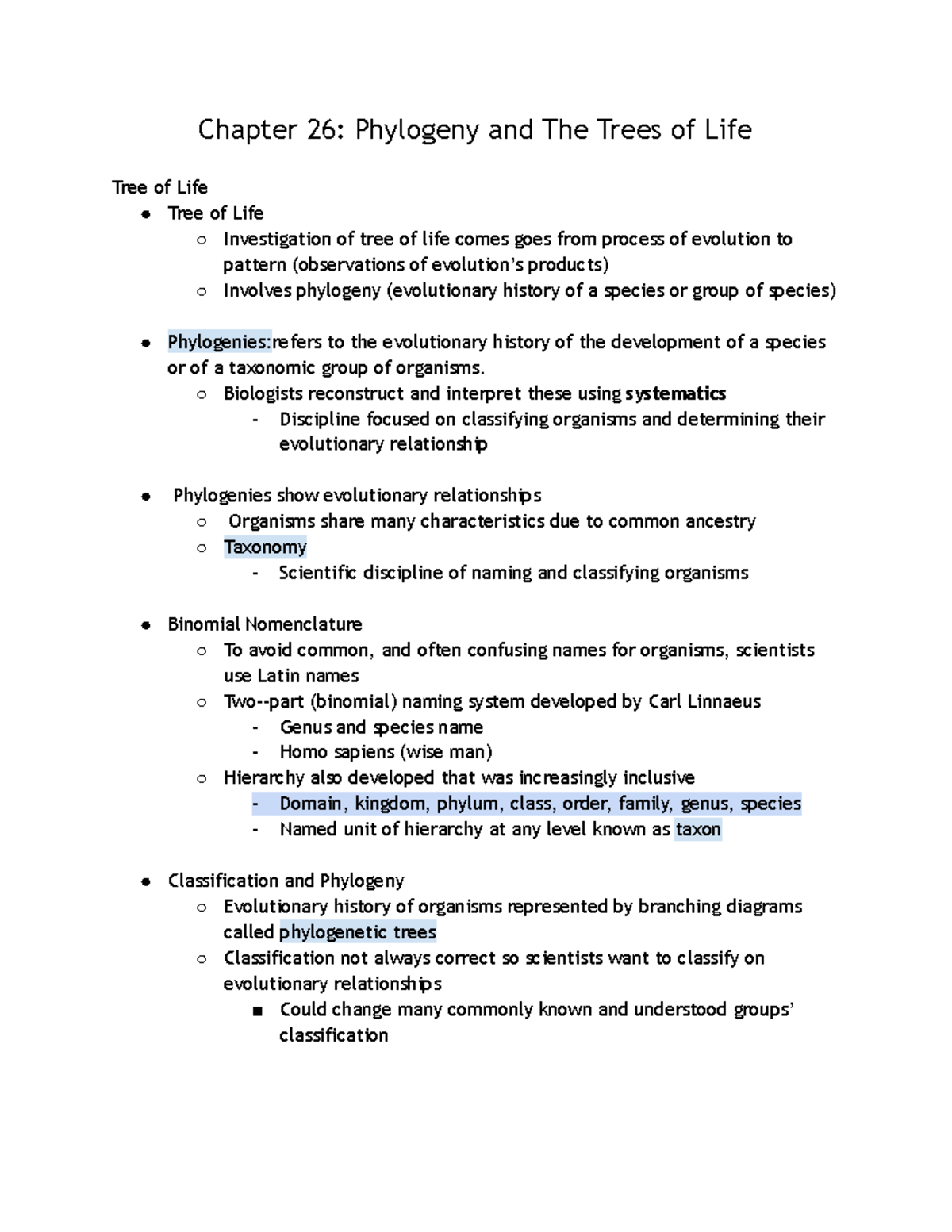 Biology II UNIT 2 - BIOL 1407 - Chapter 26: Phylogeny and The Trees of ...