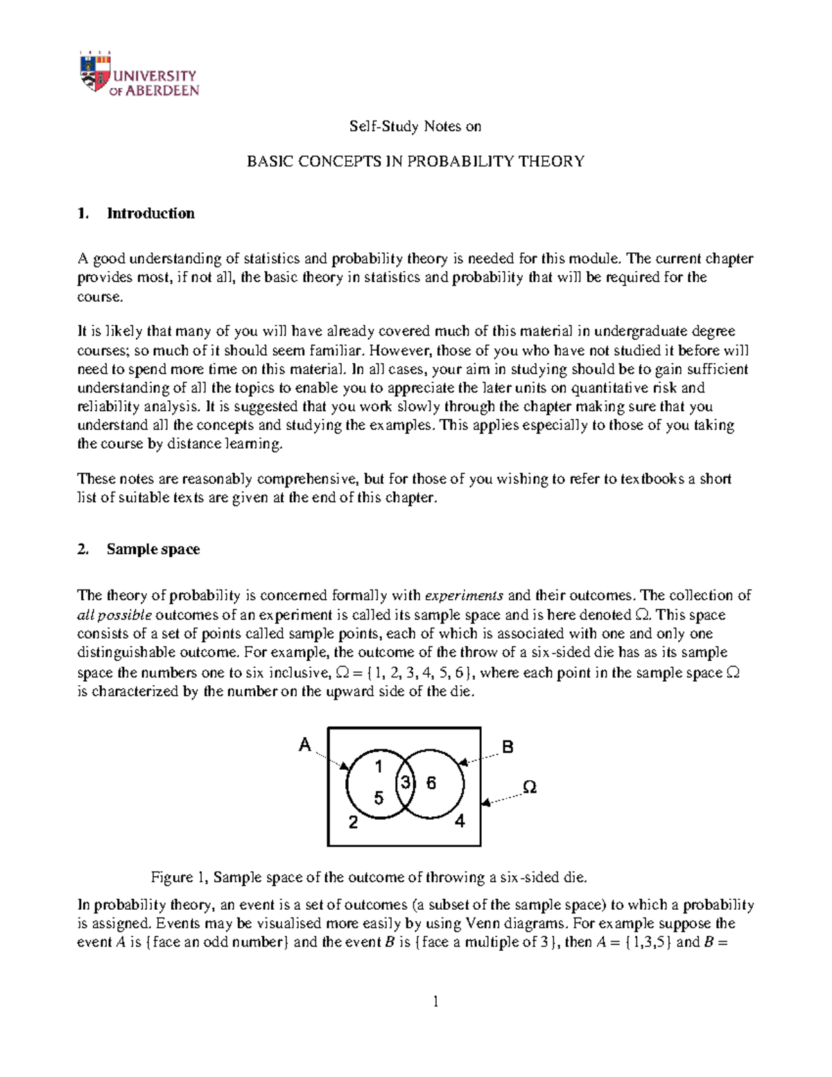 3. Student study notes -basics of probability theory (self-study ...