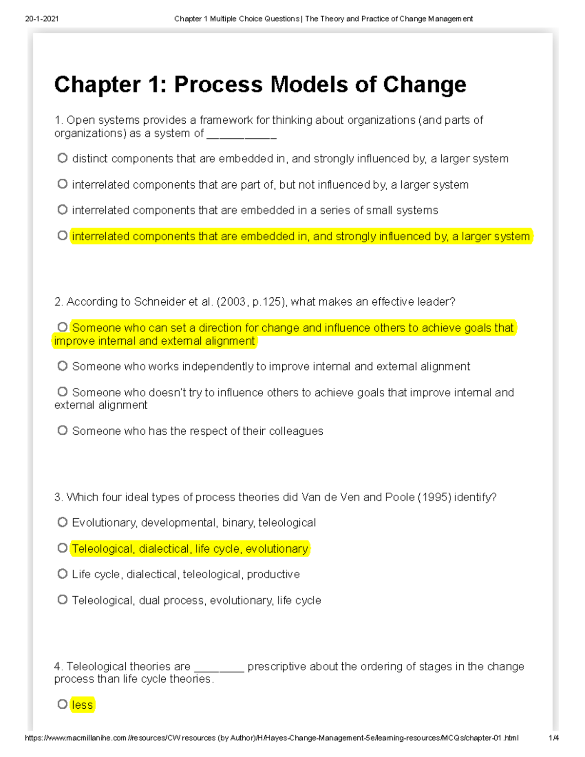 Questions about all chapters included answers - Chapter 1: Process ...