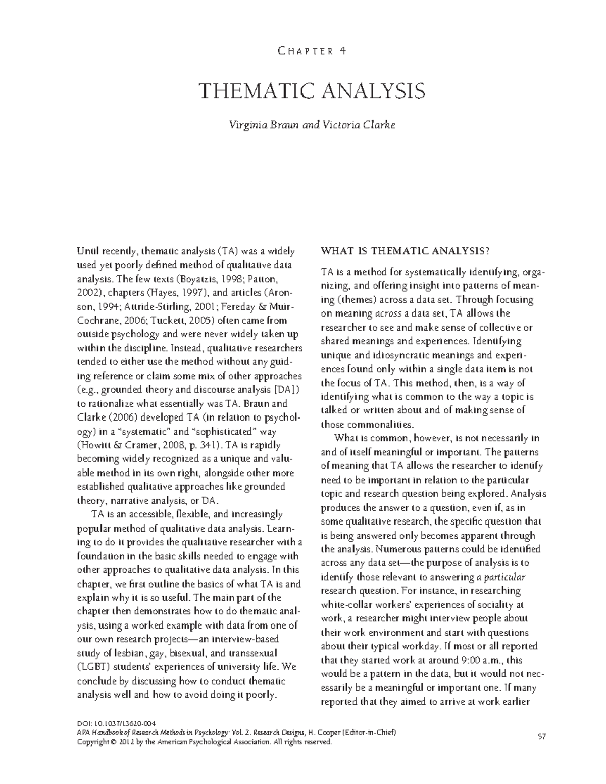 Braun and Clarke (2012 ) - 57 DOI: 10/13620- APA Handbook of Research ...
