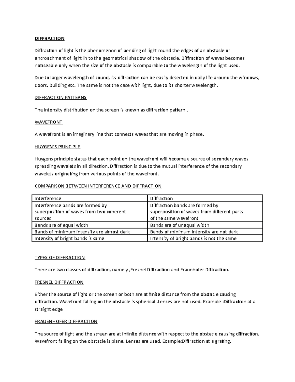 Doc 03 Lecture Note Of Engineering Physics Part 3 Diffraction Diffraction Of Light Is The