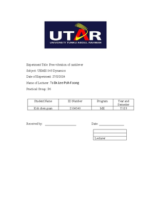 Programme Name Student ID A - Experiment Title : Diodes Subject : UEEA1313 Basic Electronics ...