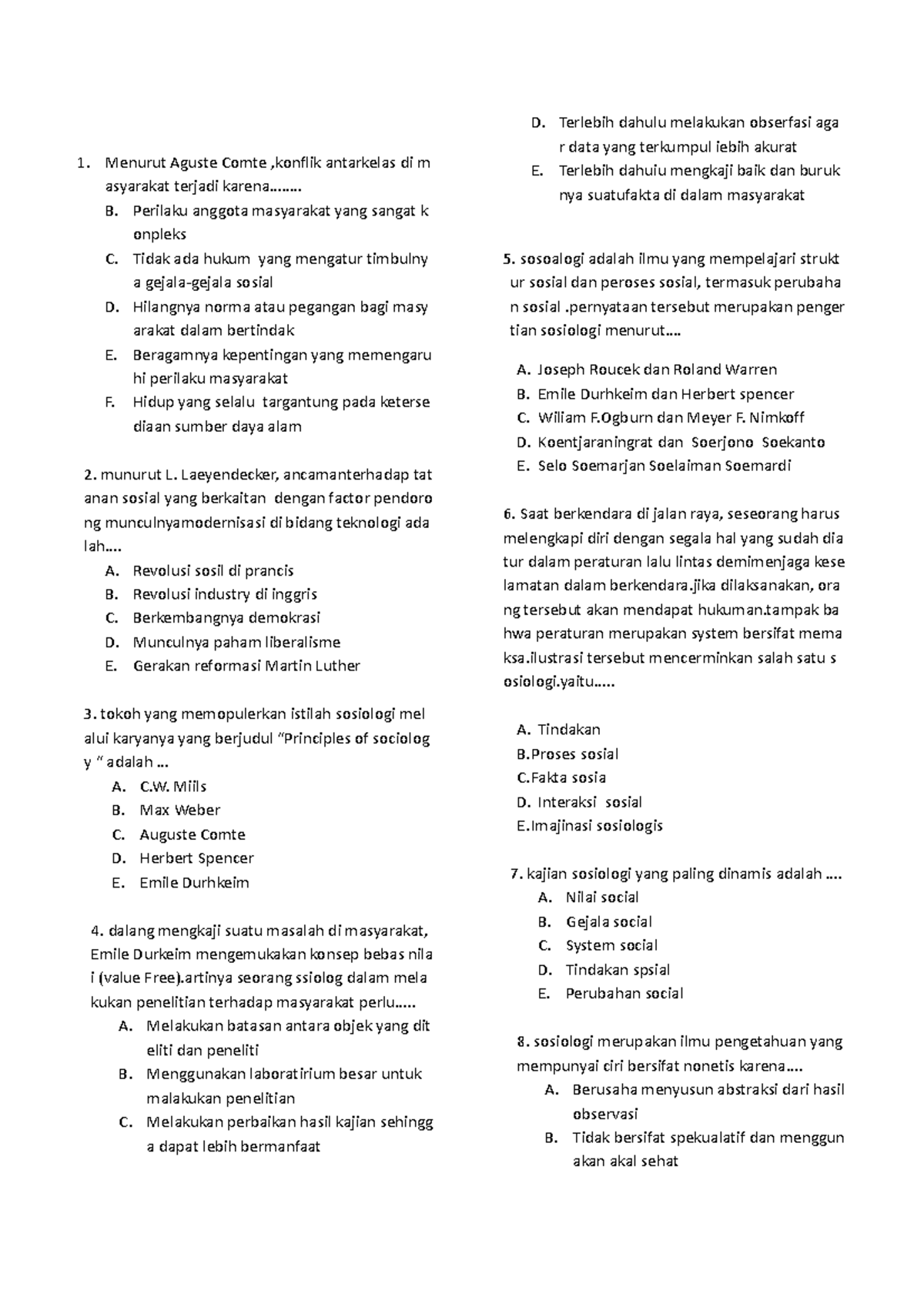 Kls 10 sosiologi - asdad - Menurut Aguste Comte ,konflik antarkelas di ...