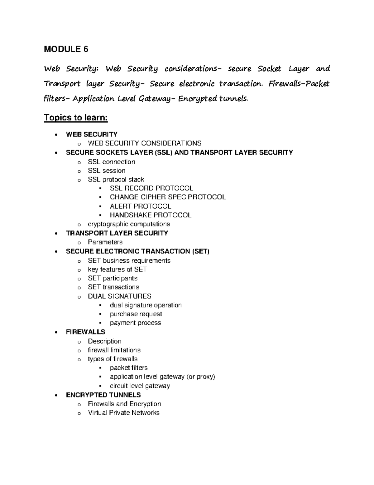Cryptography and Network Security Module 6 - MODULE 6 Web Security: Web ...