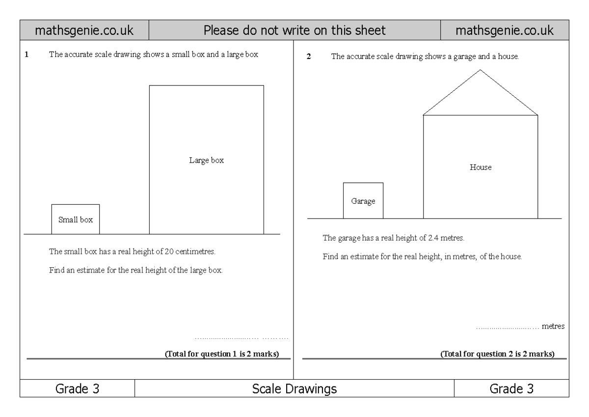 3 scale drawings ws - math eco - Grade 3 Scale Drawings Grade 3 1 The ...