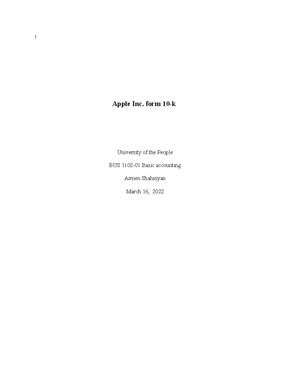 Apple Inc - do consider finding your own company. but this was my ...