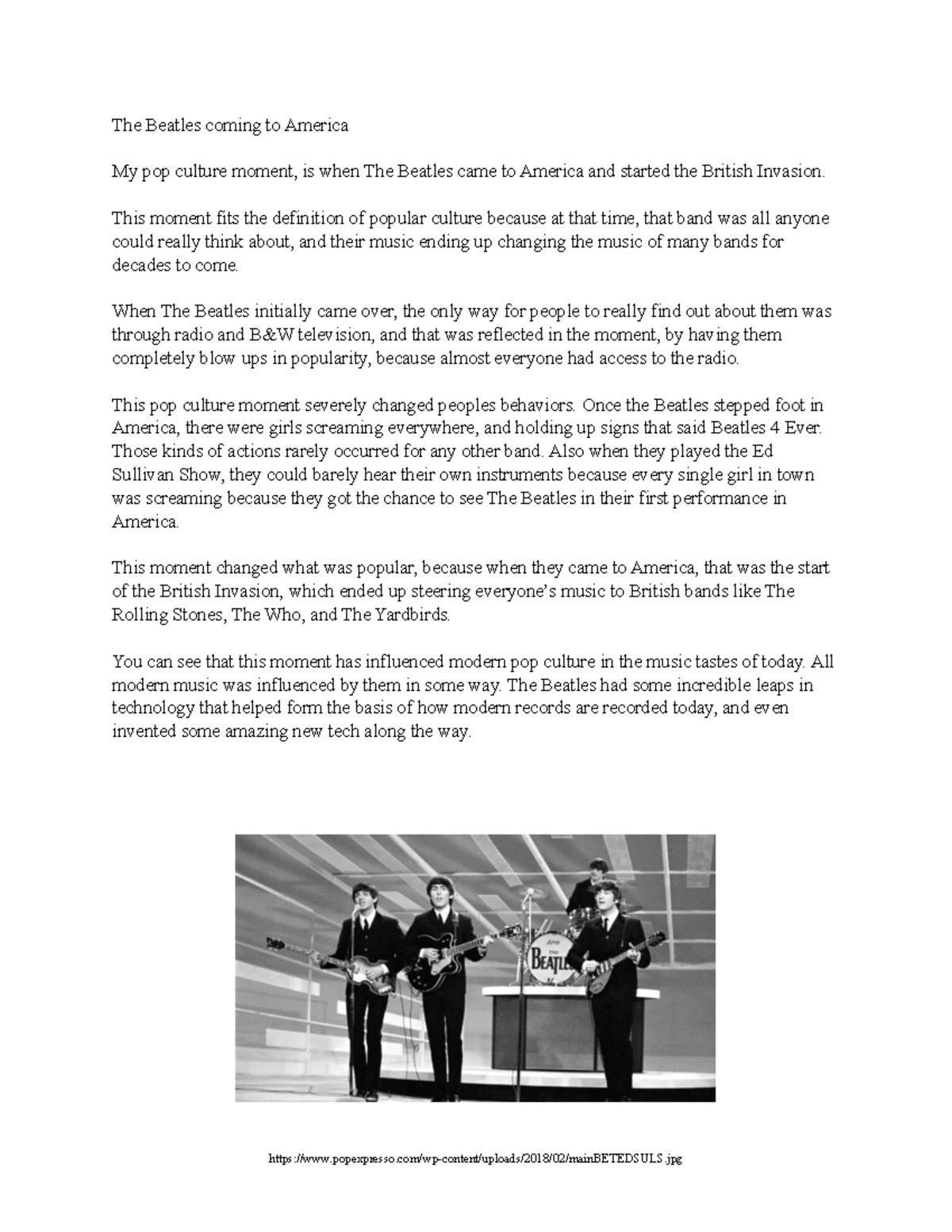 The British Invasion Pop Culture - The Beatles coming to America My pop ...