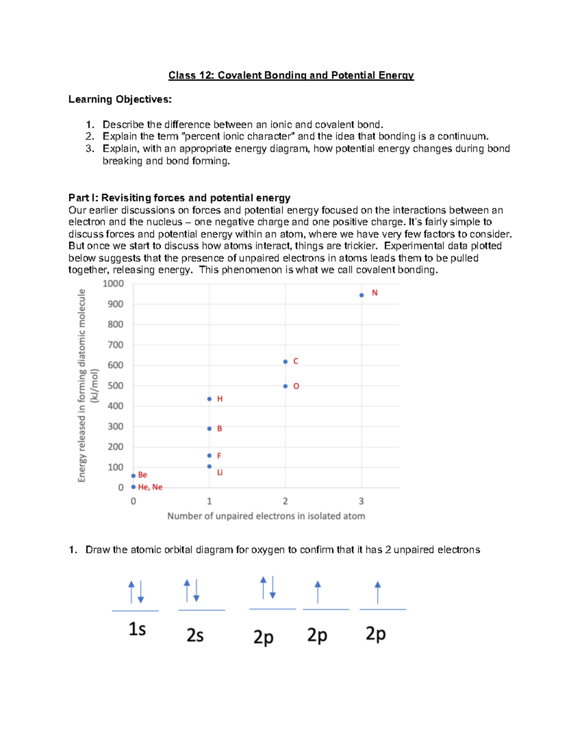 (k)Class Day 12 Worksheet Covalent Bonding KEY - Class 12: Covalent ...