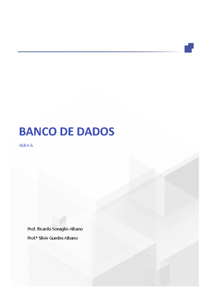 Aula 5 Texto - aula 5 - BANCO DE DADOS AULA 5 Prof. Ricardo Sonaglio ...