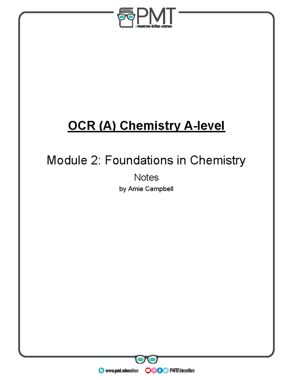 Foundation in chemsitry - OCR (A) Chemistry A-level Module 2 ...