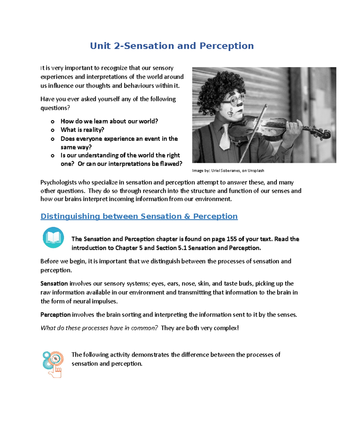 Unit2 Sensation and Perception - Have you ever asked yourself any of ...