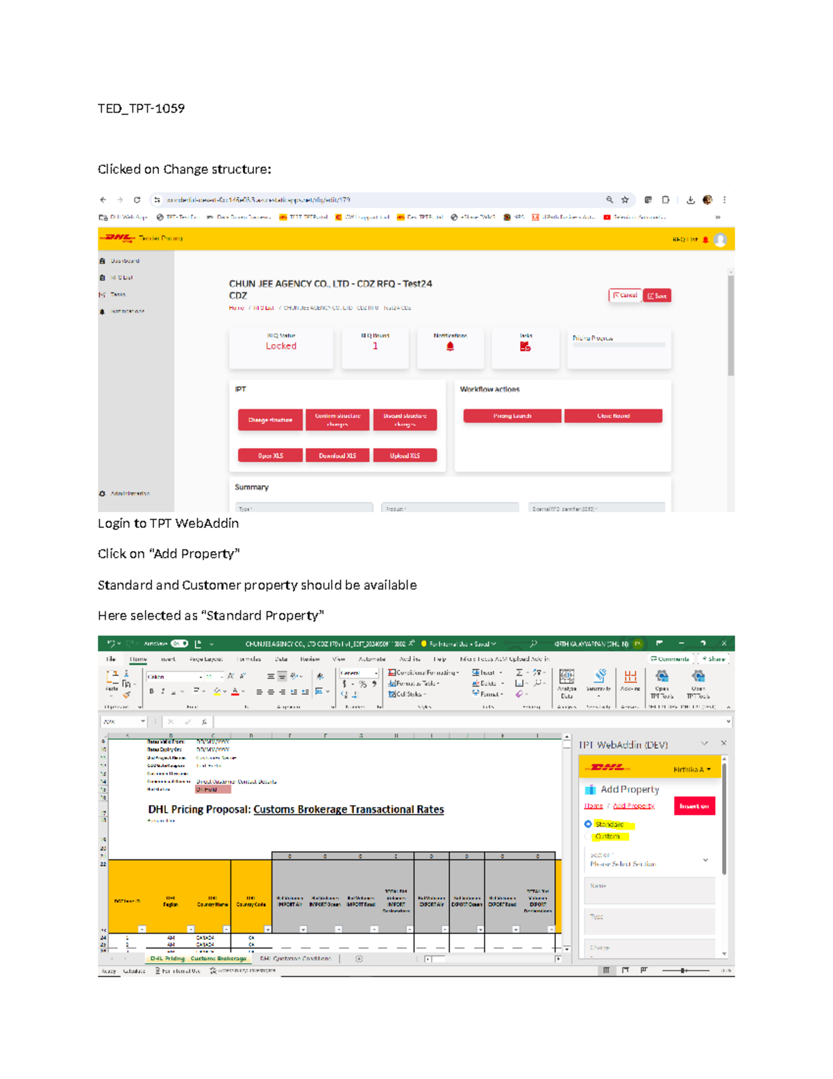 TED TPT-1059 - Test - TED_TPT- Clicked on Change structure: Login to ...