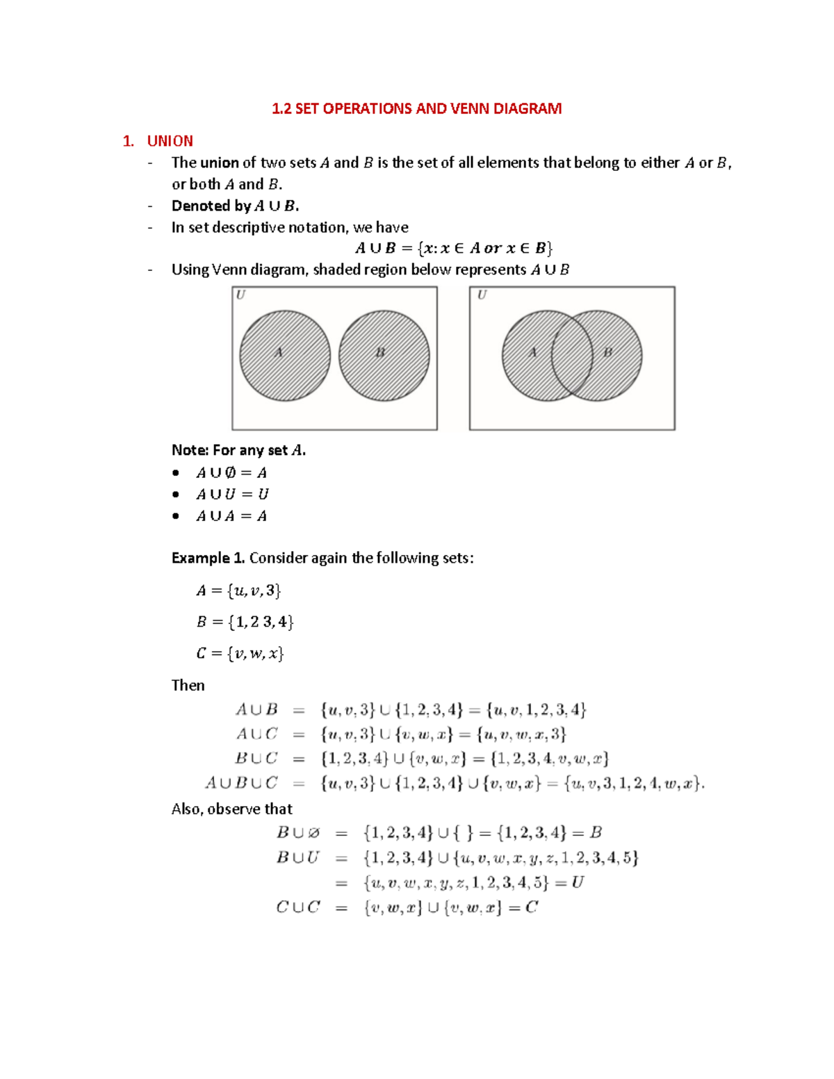 1.2-SET-OPERATIONS-AND-VENN-DIAGRAM - 1 SET OPERATIONS AND VENN DIAGRAM ...