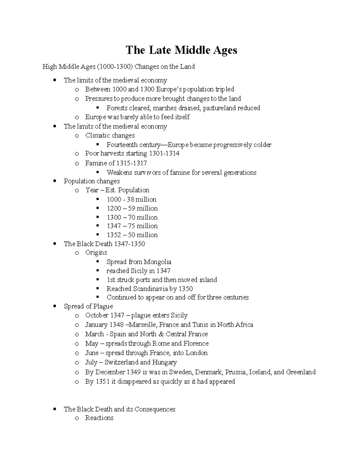 Notes 2018 - HIS 101, professor Christina Bosco-Langert - The Late ...
