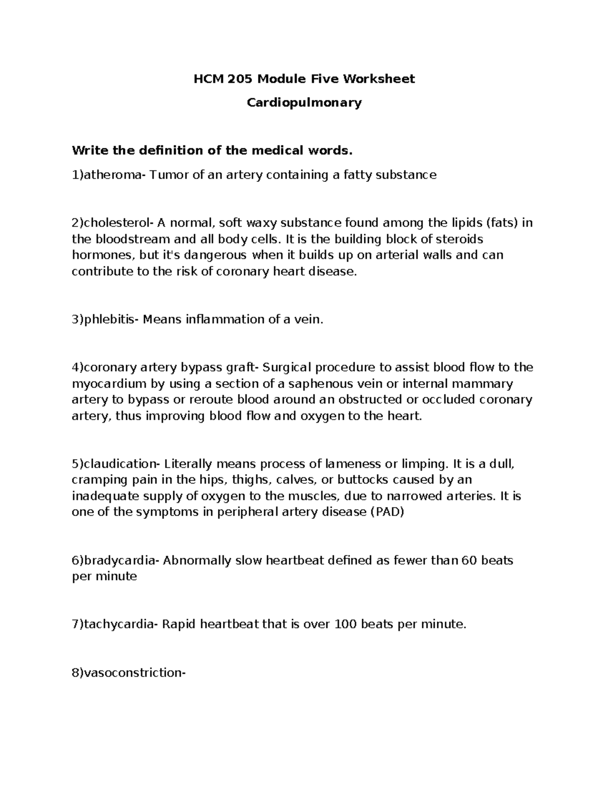 HCM 205 Module FIVE worksheet - HCM 205 Module Five Worksheet ...
