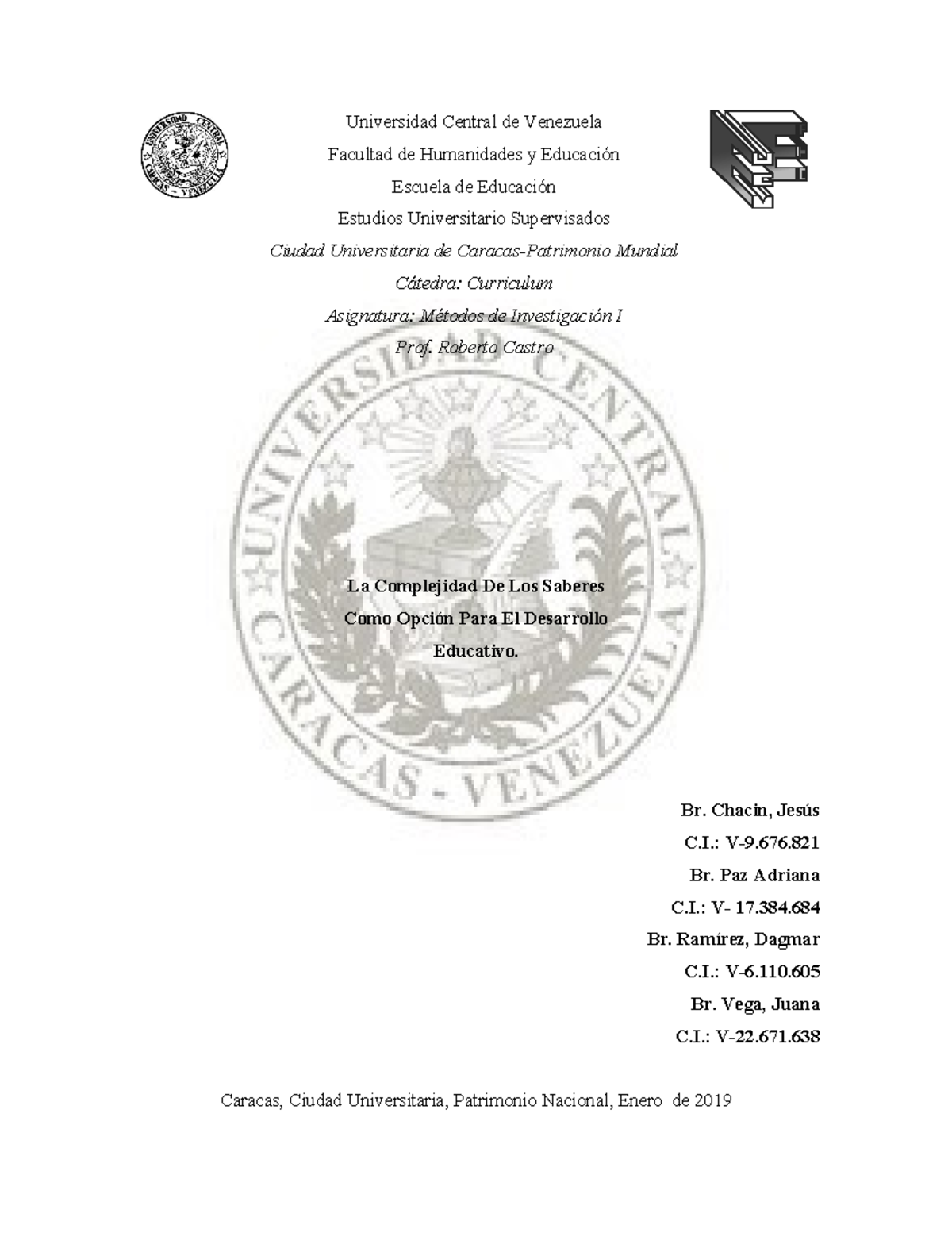CAP I,II,II,IV,V Metodos II - Universidad Central de Venezuela Facultad ...