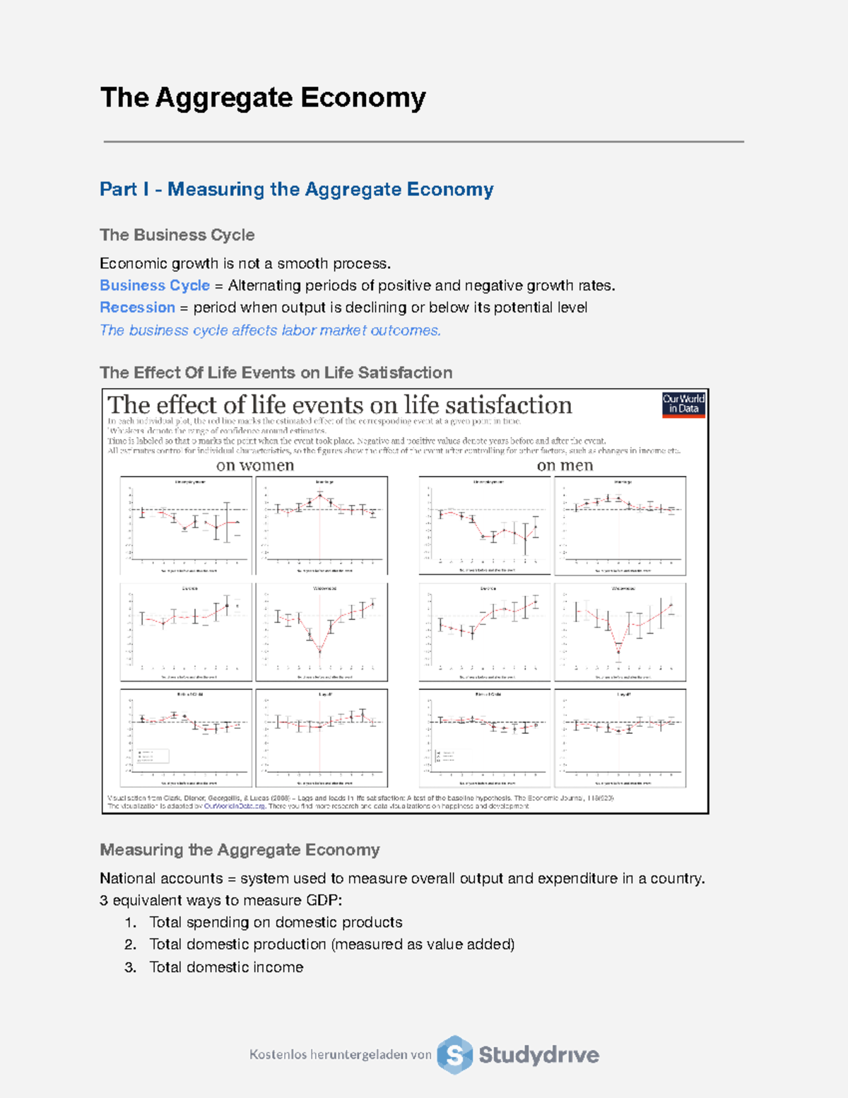 Lecture III - Aggregate Economy - The Aggregate Economy Part I ...