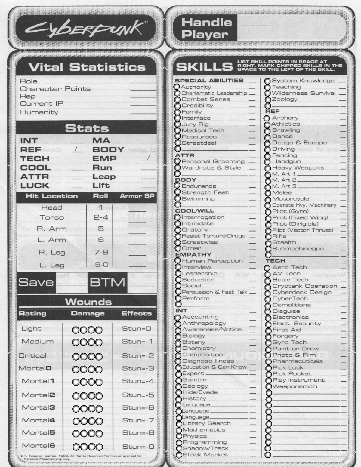 CP2020 - Alternate Character Sheet-Fillable - Norma Regulamentadora ...