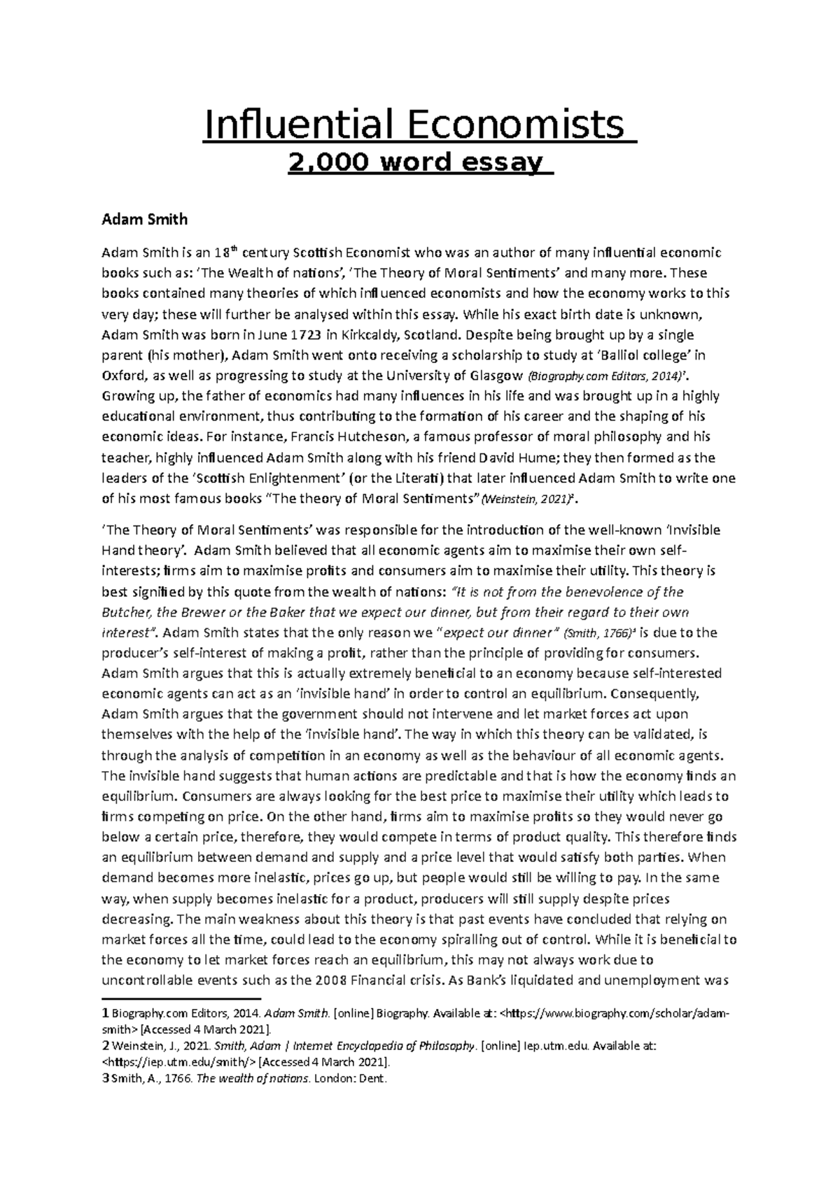 Influential Economists- smith and keynes - Influential Economists 2,000 ...