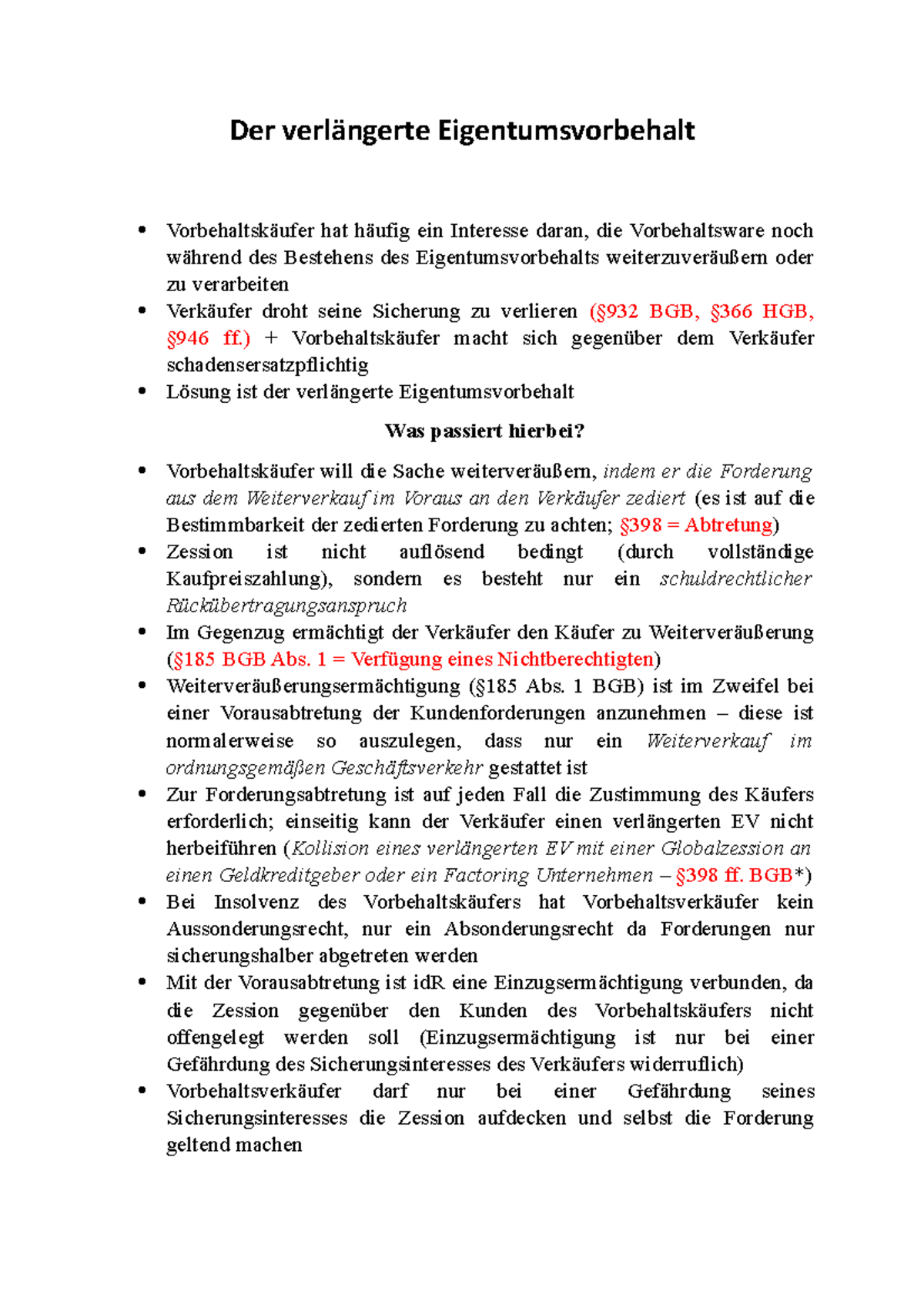Der verlängerte Eigentumsvorbehalt - Der verlängerte Eigentumsvorbehalt ...