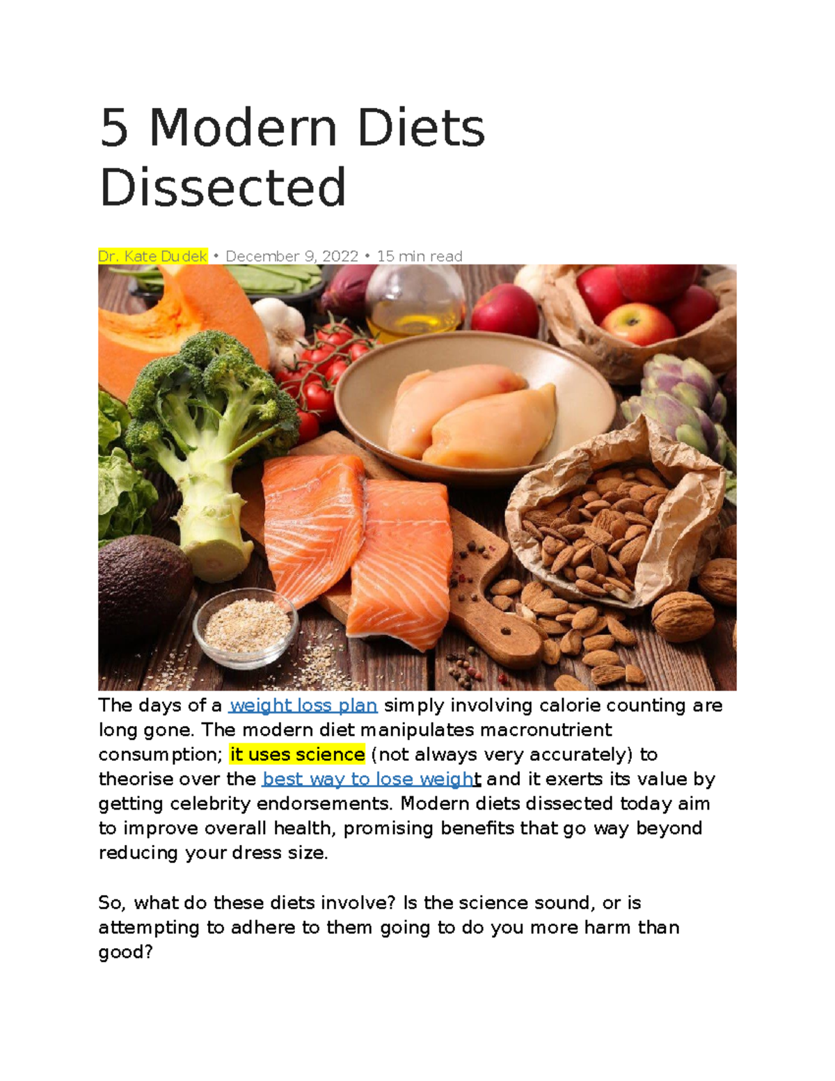 5 Modern Diets Dissected - Kate Dudek • December 9, 2022 • 15 min read ...