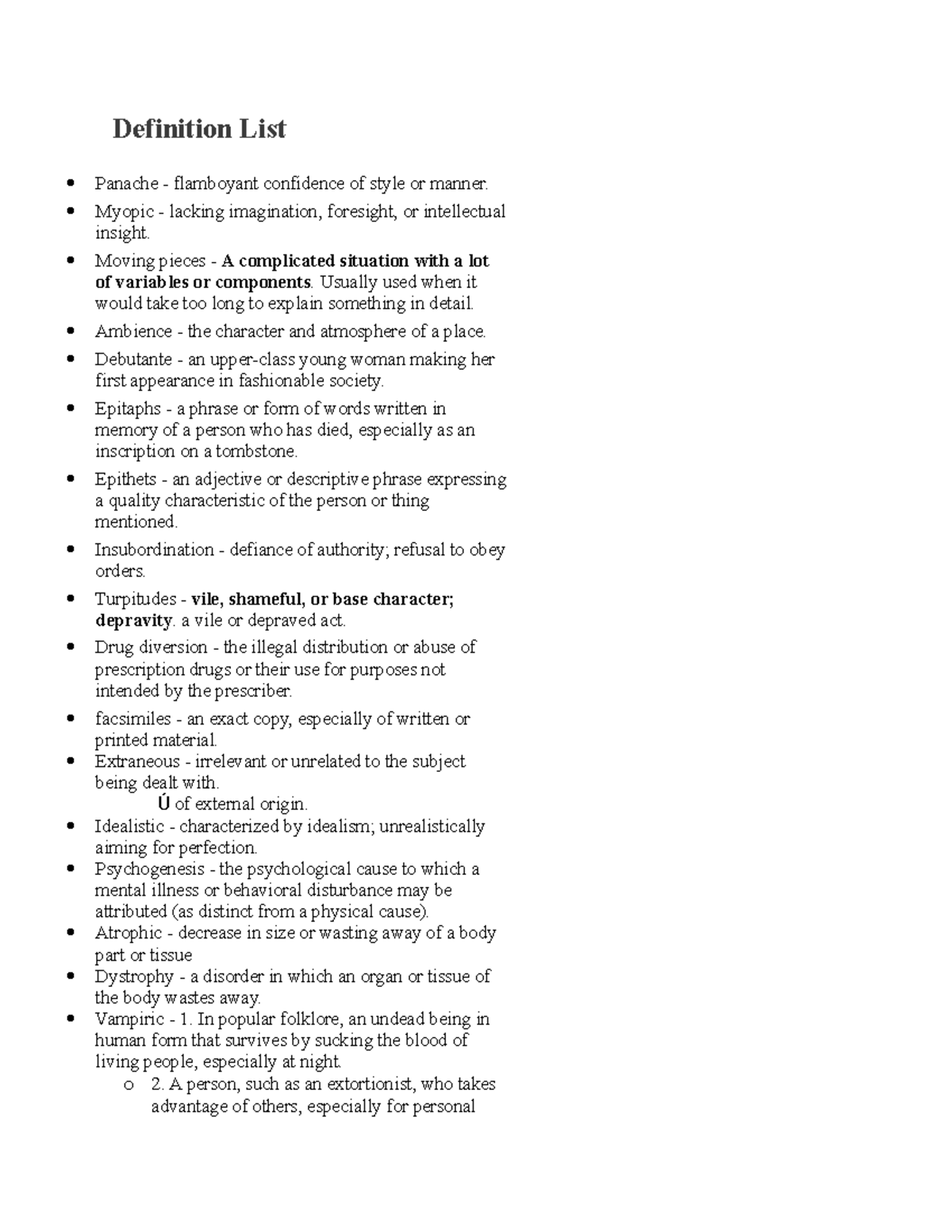 Definition List - jbgih - Definition List Panache - flamboyant ...