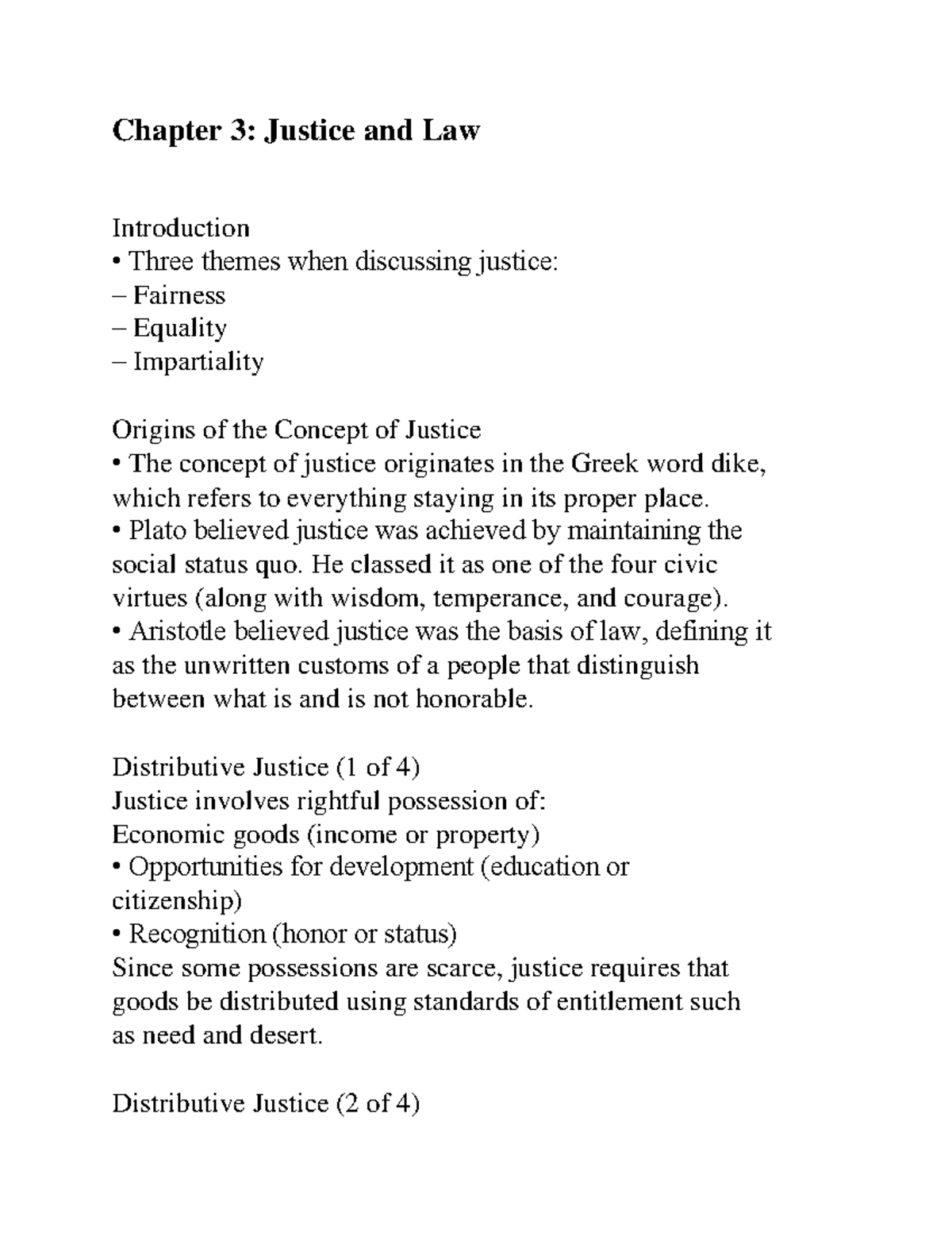 Chapter 3- Justice and Law - Chapter 3: Justice and Law Introduction ...