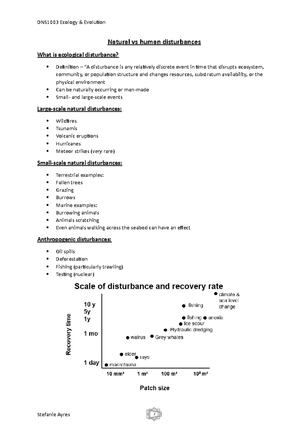 Lesson 20 - Natural vs human disturbances - 2 Natural vs human ...