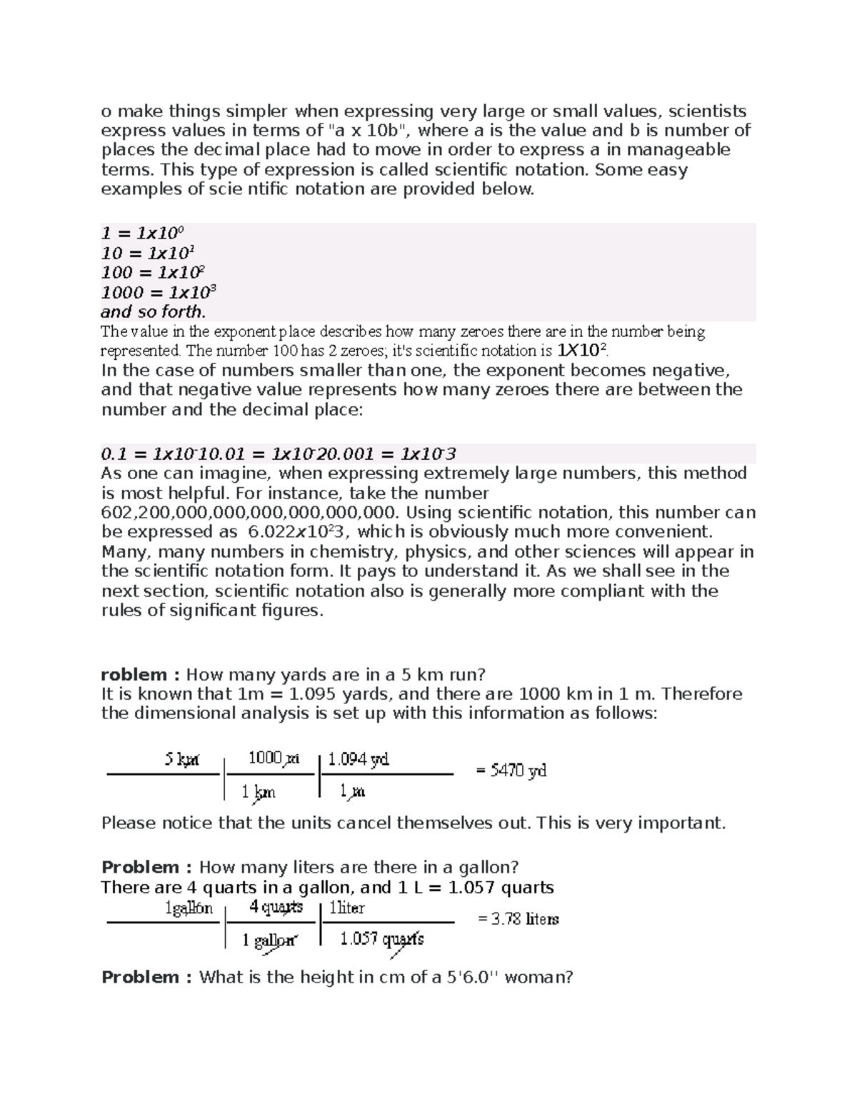 Physics 10 - notes - o make things simpler when expressing very large ...