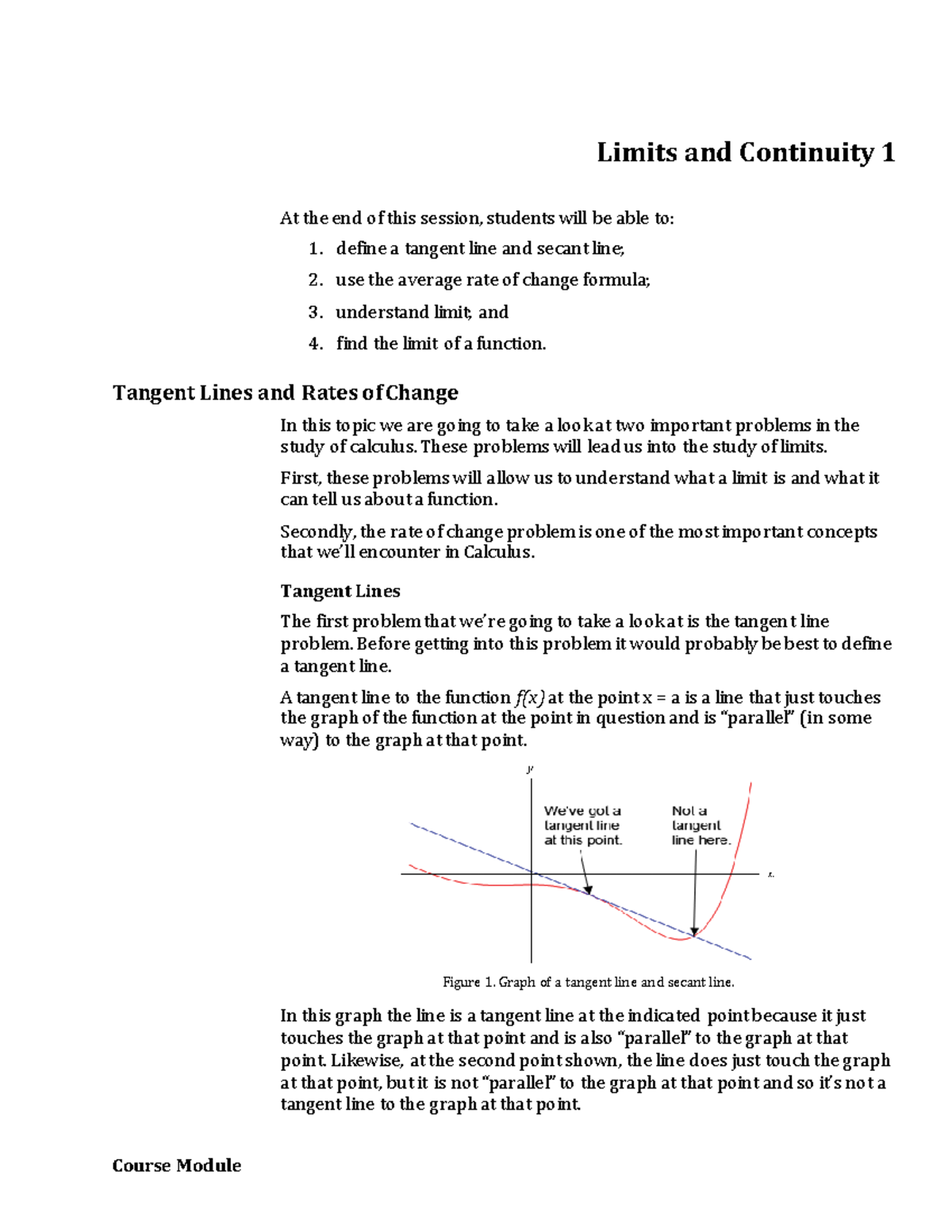 Week004-Course Module - Course Module Limits and Continuity 1 At the ...