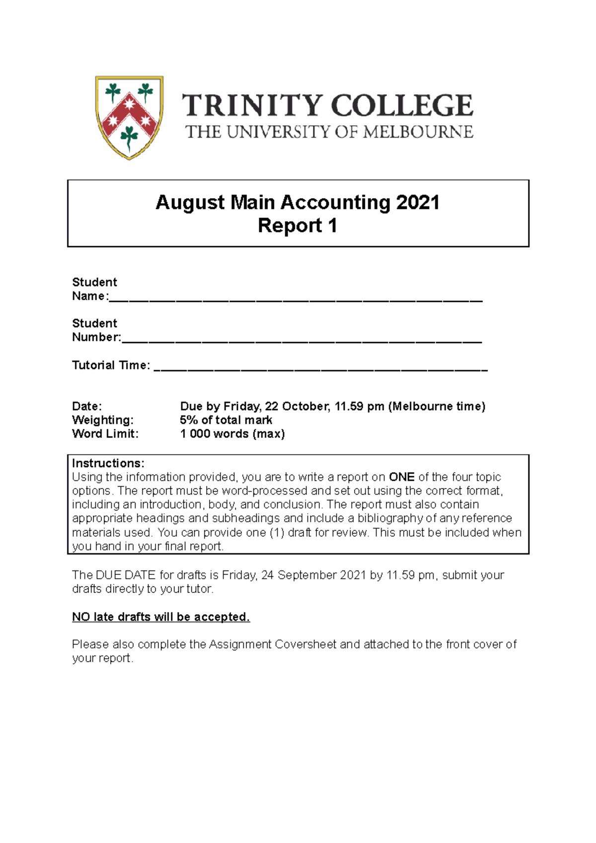 AM2021 Report 1 - practice ques and ans - August Main Accounting 2021 ...