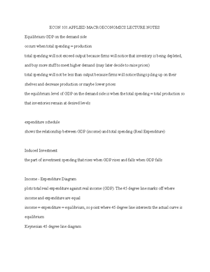 ECON 101 Applied Macroeconomics Notes PART 2 - ECON 101 APPLIED ...