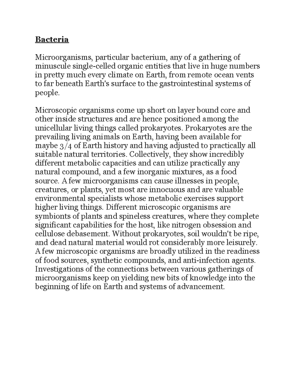 Bacteria - Bacteria Microorganisms, particular bacterium, any of a ...