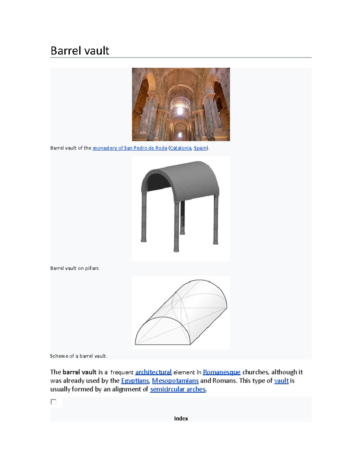 Barrel vault Architecture and development of previous construction ...