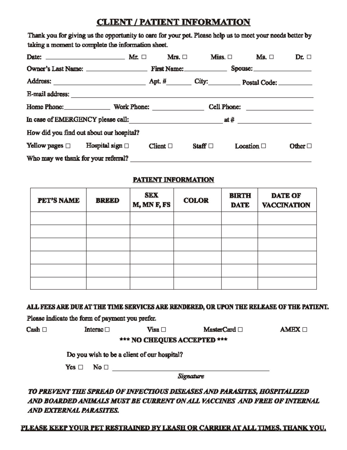 New patient form - health form - EXCI 252 - Studocu