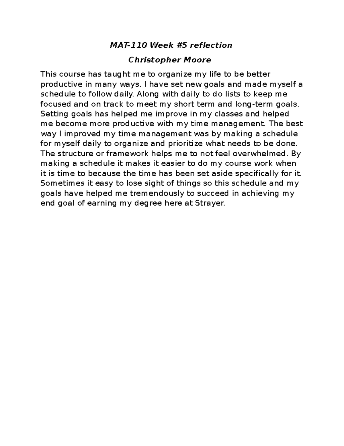MAT-110 Week #5 Reflection - MAT-110 Week #5 reflection Christopher ...