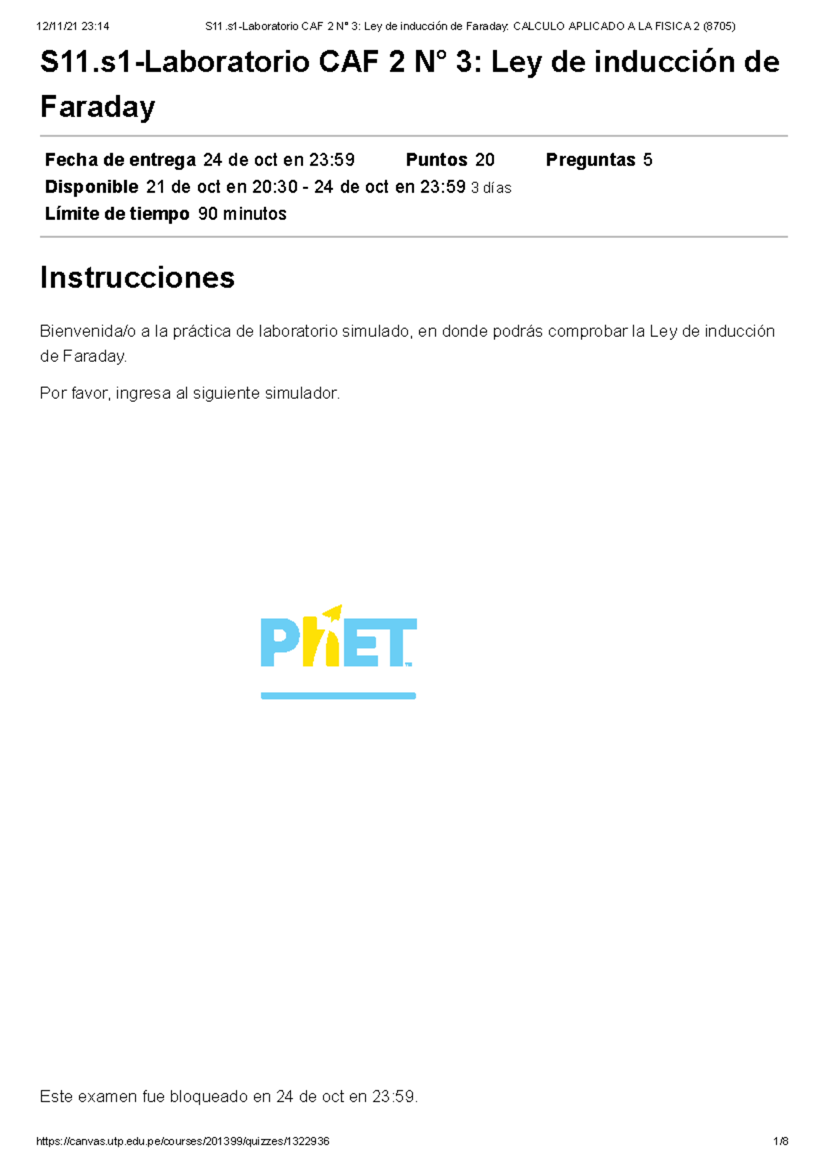 S11.s1-Laboratorio CAF 2 N° 3 Ley de inducción de Faraday Calculo Aplicado A LA Fisica 2 (8705 ...