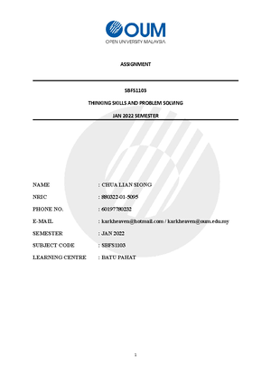 SBFS1103 - SELAMAT MEMBACA - - Studocu