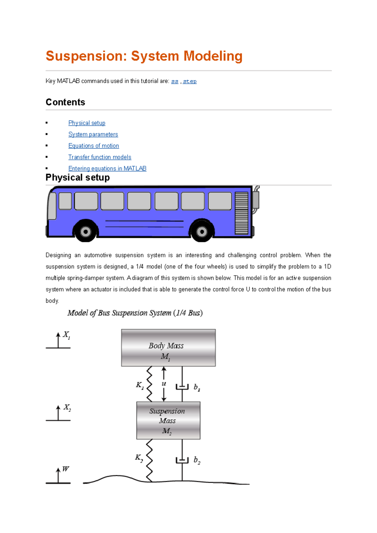 Suspension example 12222Advanced Dynamics and Control Systems ME305 - Suspension: System ...