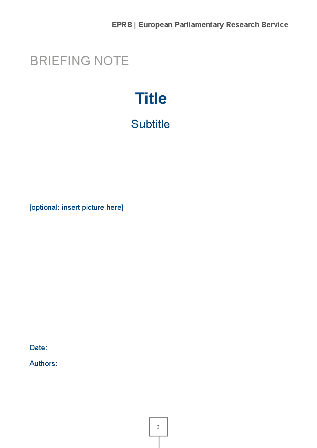 Template briefing note - Foreign Policy - 2 EPRS | European ...