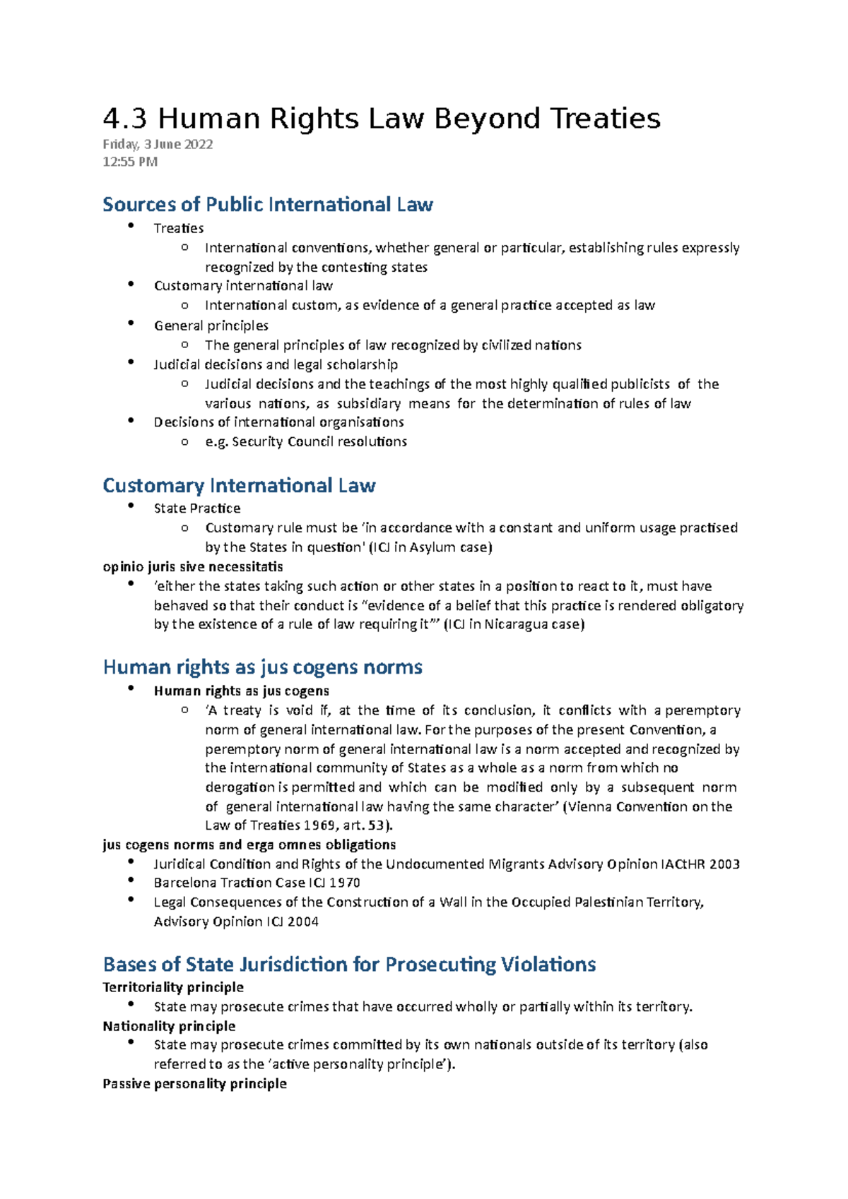 4.3 Human Rights Law Beyond Treaties - 4 Human Rights Law Beyond ...