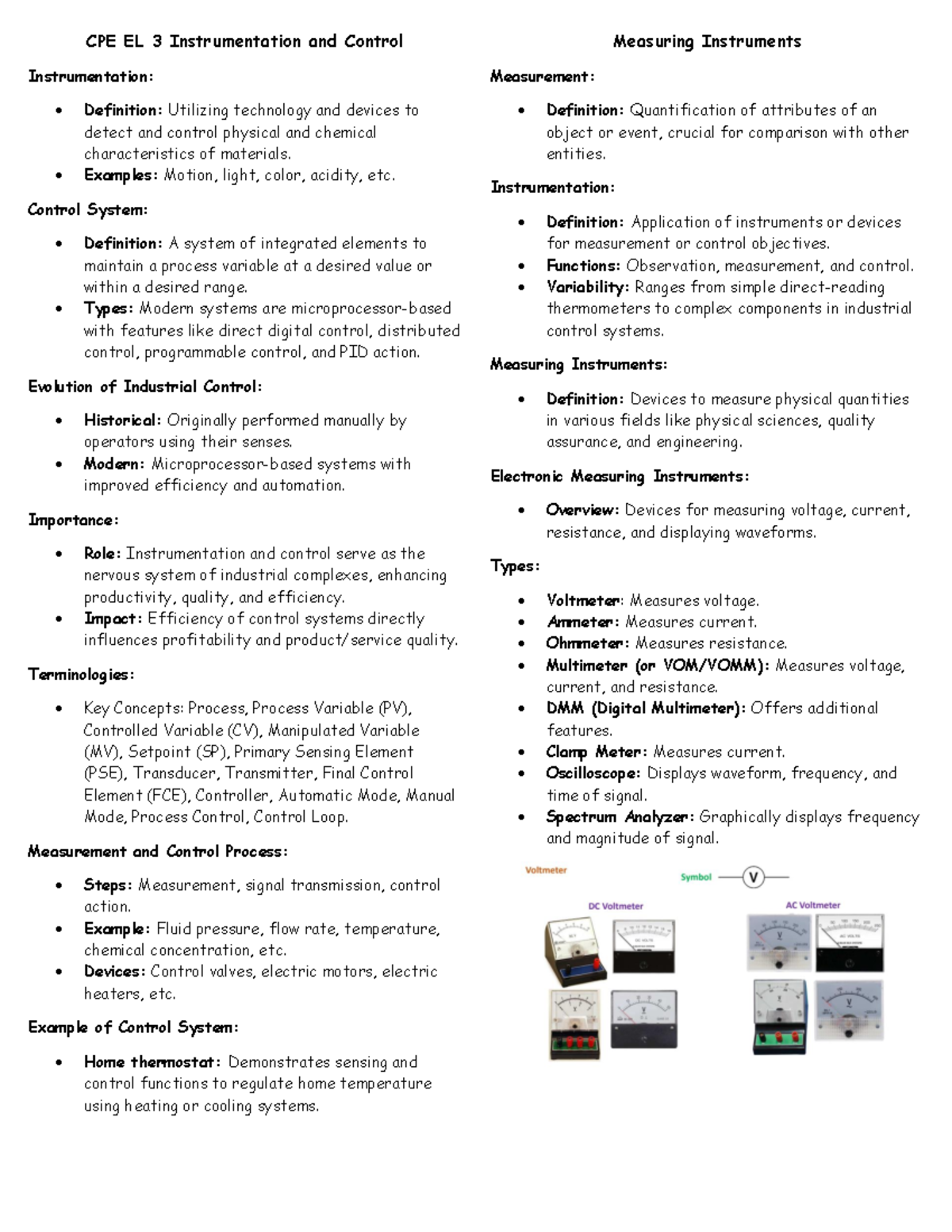 Prelim EL3 All topics - Reviewer Guide - CPE EL 3 Instrumentation and ...