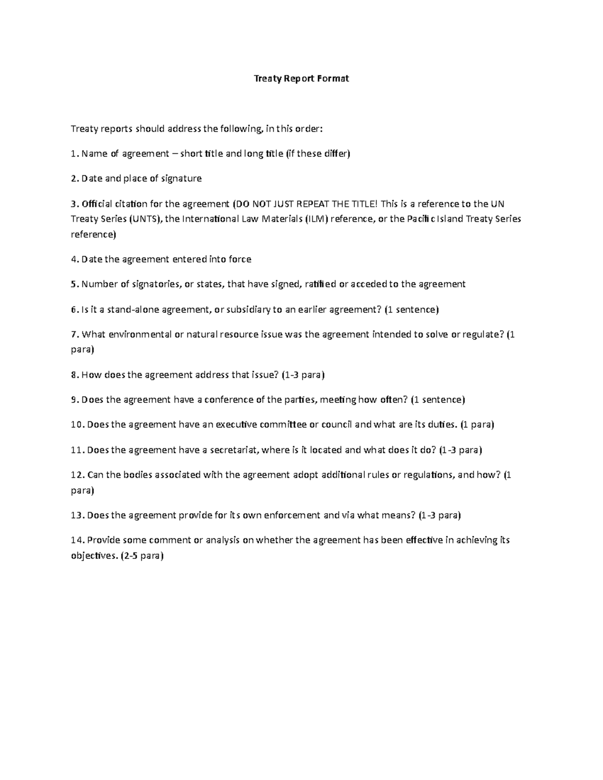 Treaty Report Format - Templates - Treaty Report Format Treaty reports ...