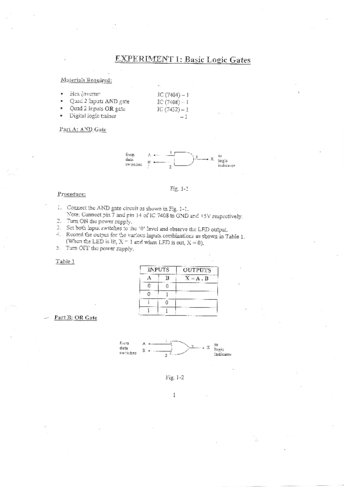 Phy340 lab manual - lab notes - EXPEFJMET\T 1: Basic Loeic Gates ...