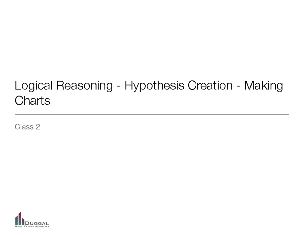 Class 2 Logical Reasoning - Logical Reasoning Hypothesis Creation ...