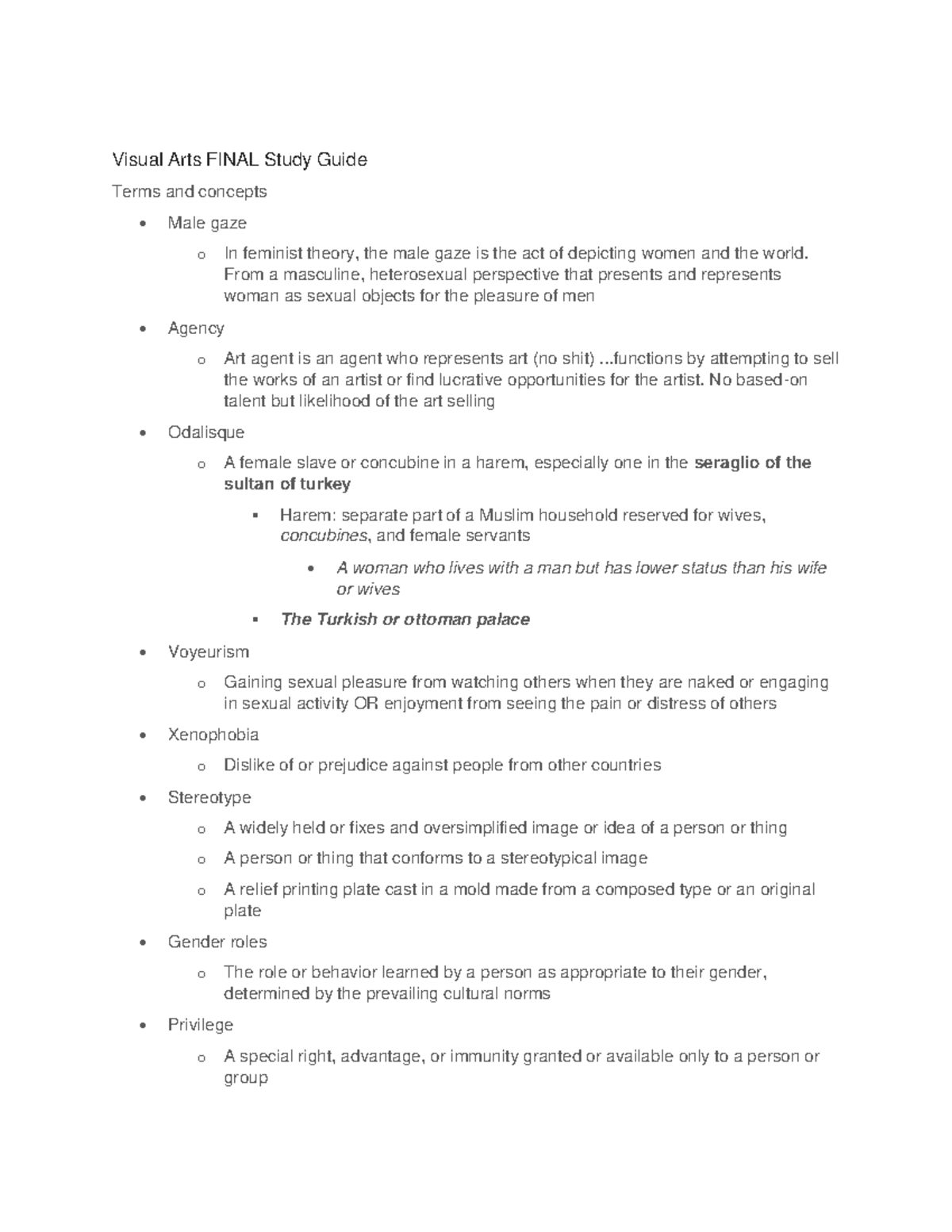 Visual arts final - Visual Arts FINAL Study Guide Terms and concepts ...