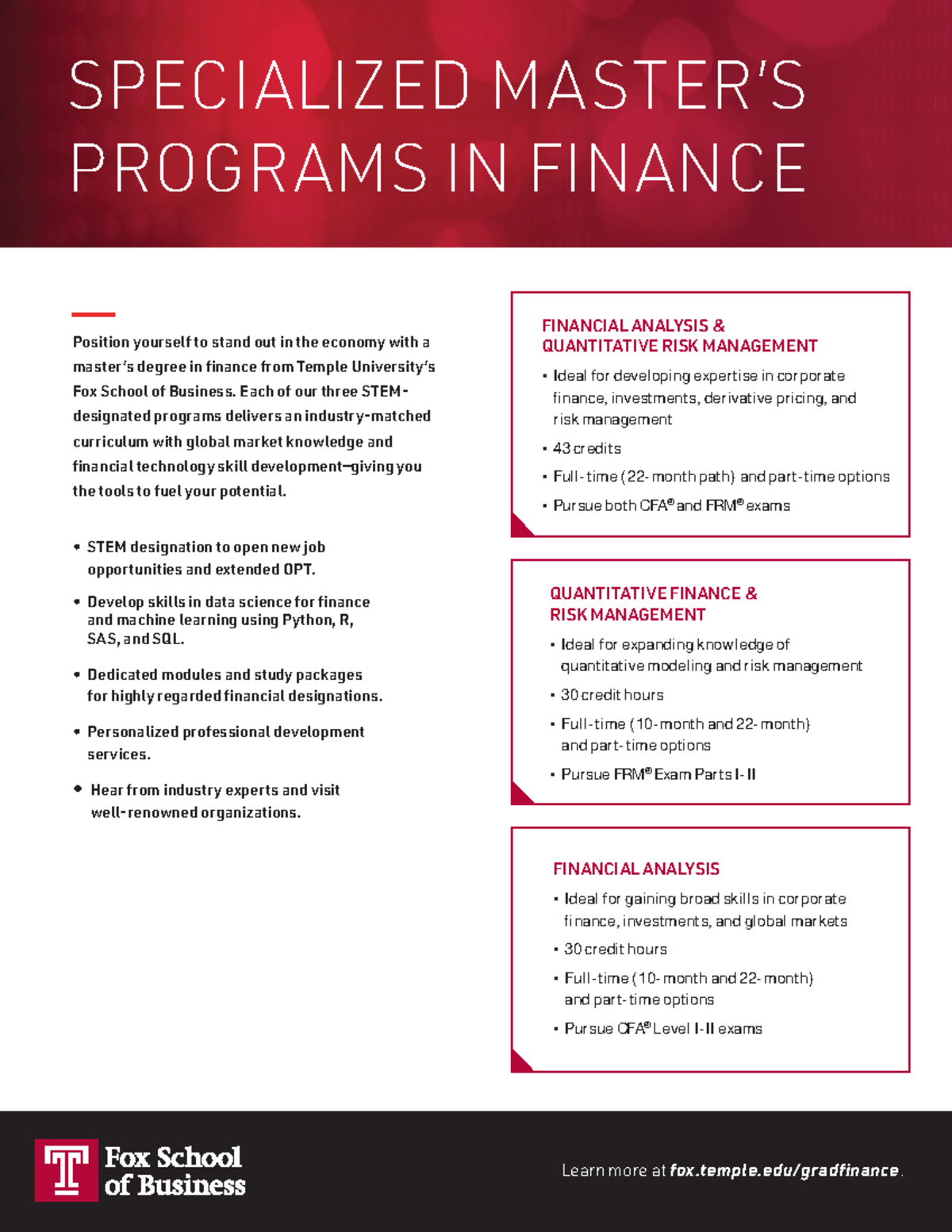 Fox Finance Programs 2020 - Position yourself to stand out in the ...