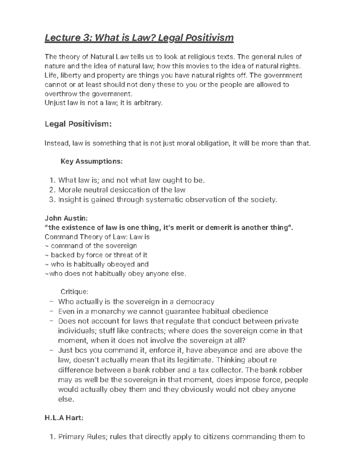 Lecture 3: What is Law Legal Positivism - 1. 2. 3. 1. Lecture 3: What ...
