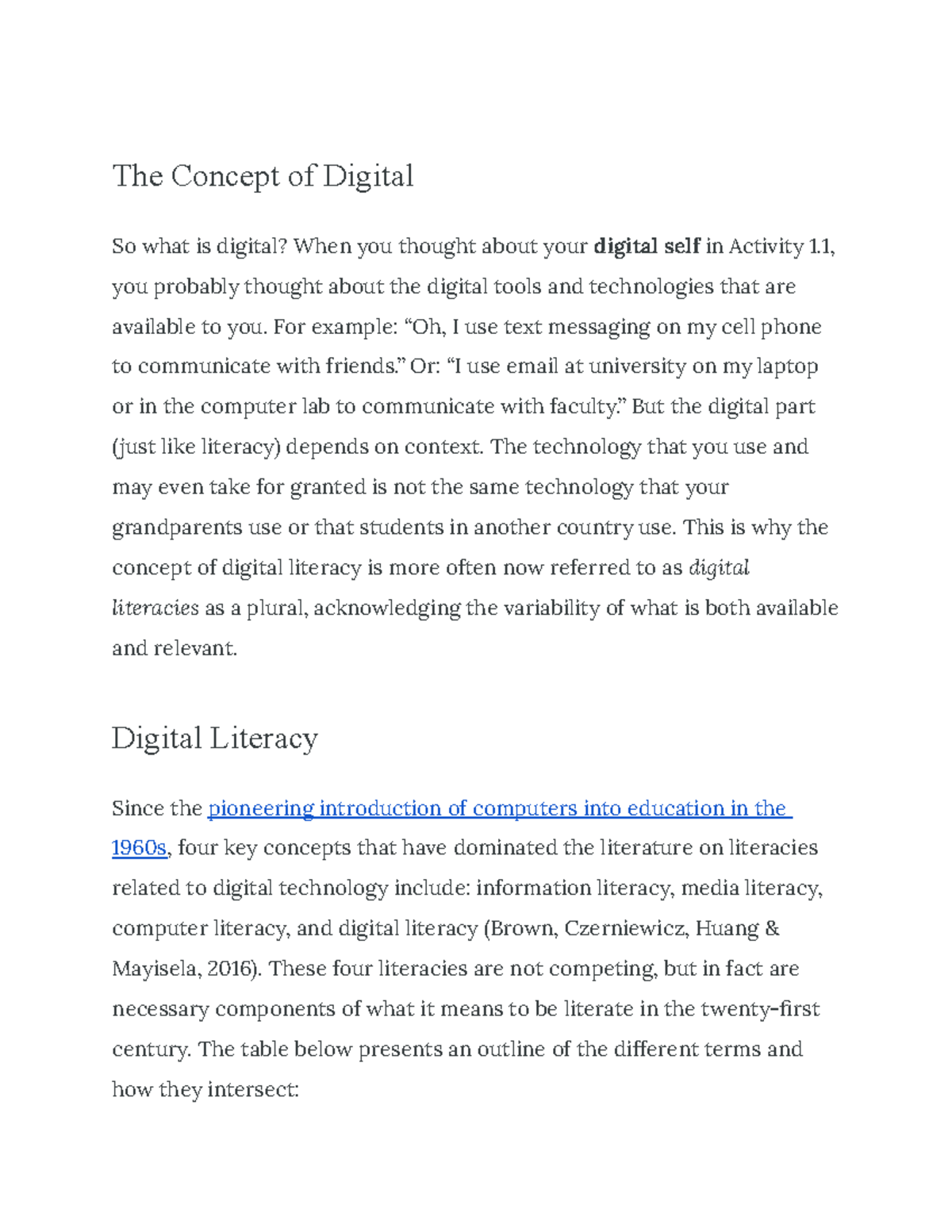 The Concept of Digital - For example: “Oh, I use text messaging on my ...